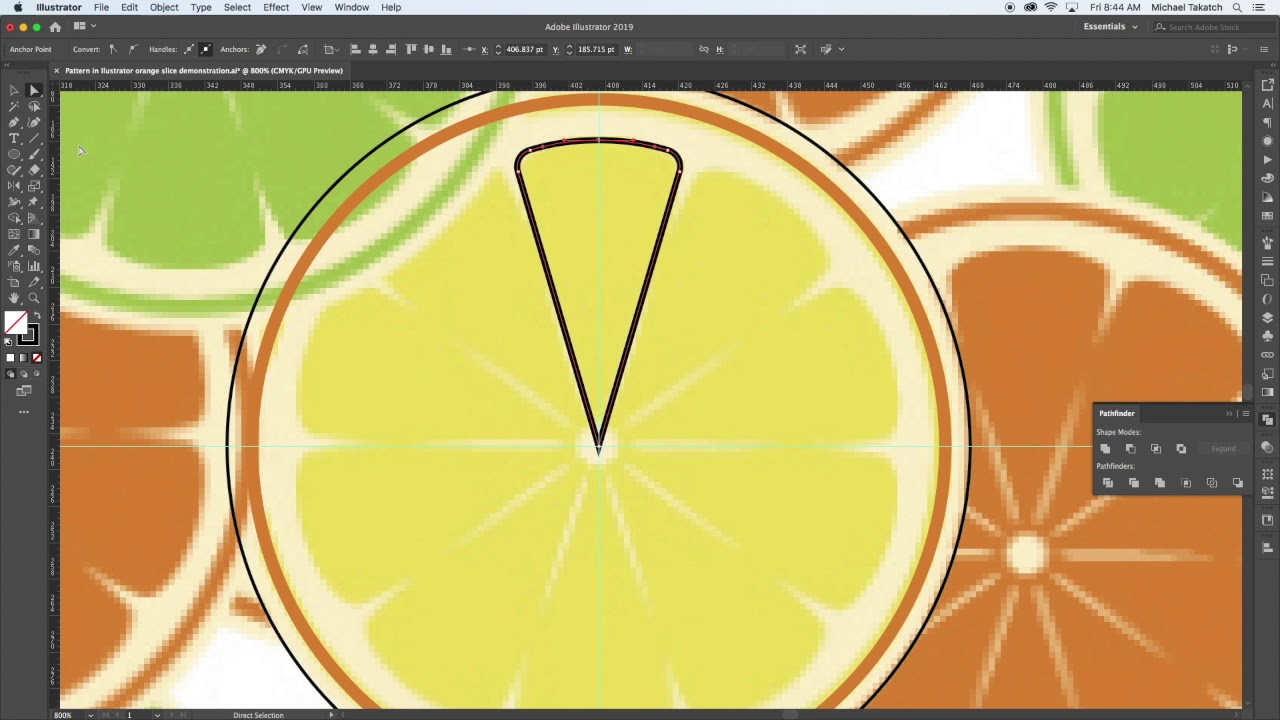 Pattern in Illustrator orange slice