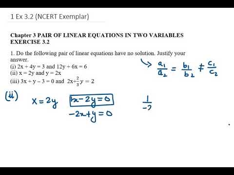 1.Do the following pair of linear equations have no solution. Justify your answer 2x + 4y = 3 Ex 3.2