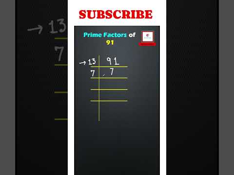 Viral Maths: Prime Factors of 91 || 91 ke factors #yt #shorts #maths #education #feed