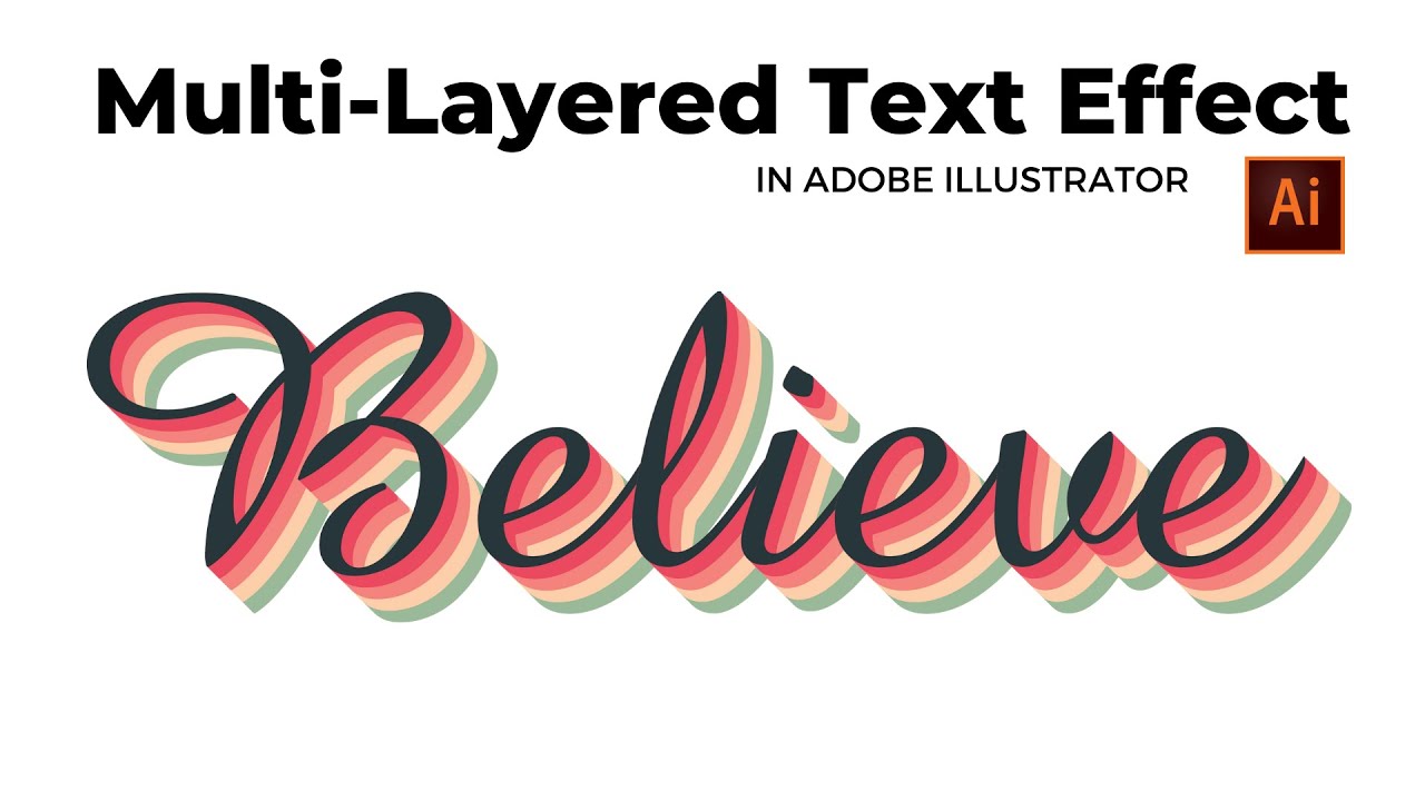Multi Layer Text Effect | Adobe illustrator Text Effect Tutorial | Beginner