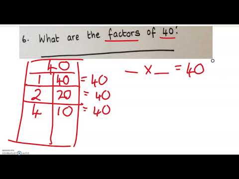 Question 6 MM Tuesday G1: Factors of 40