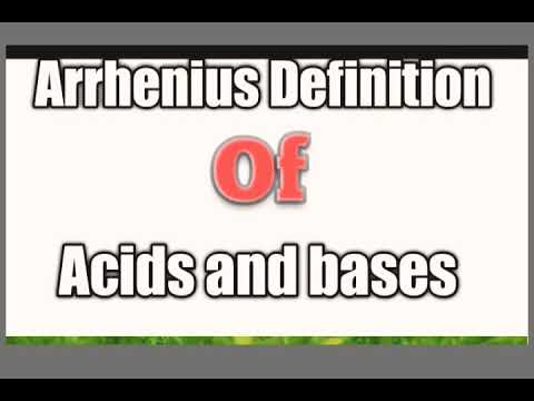 Acids and bases: The arrhenius definition| acid base theory|definition of acids and bases