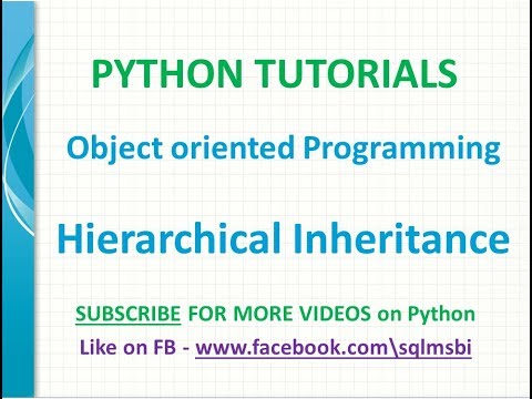 Learn Hierarchical inheritance in python | python inheritance tutorials | types of inheritance ...