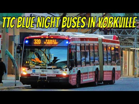 Electrifying the Blue Night Network | TTC Blue Night Buses & More in Yorkville (March 2021)