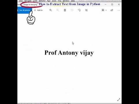 How to Extract Text from Image in Python | Tesseract package | Prof.Antony Vijay #shorts