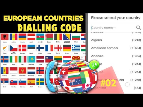 European countries dialling code। Country codes।#02