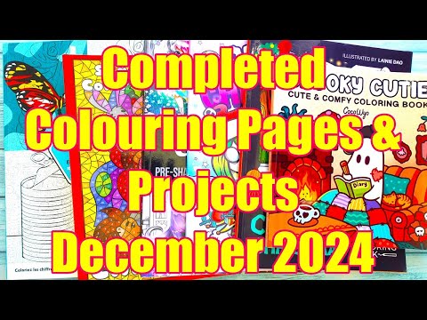 December 2024 Completed Colouring (Coloring) Pages & Projects | #spookyjapancats_december