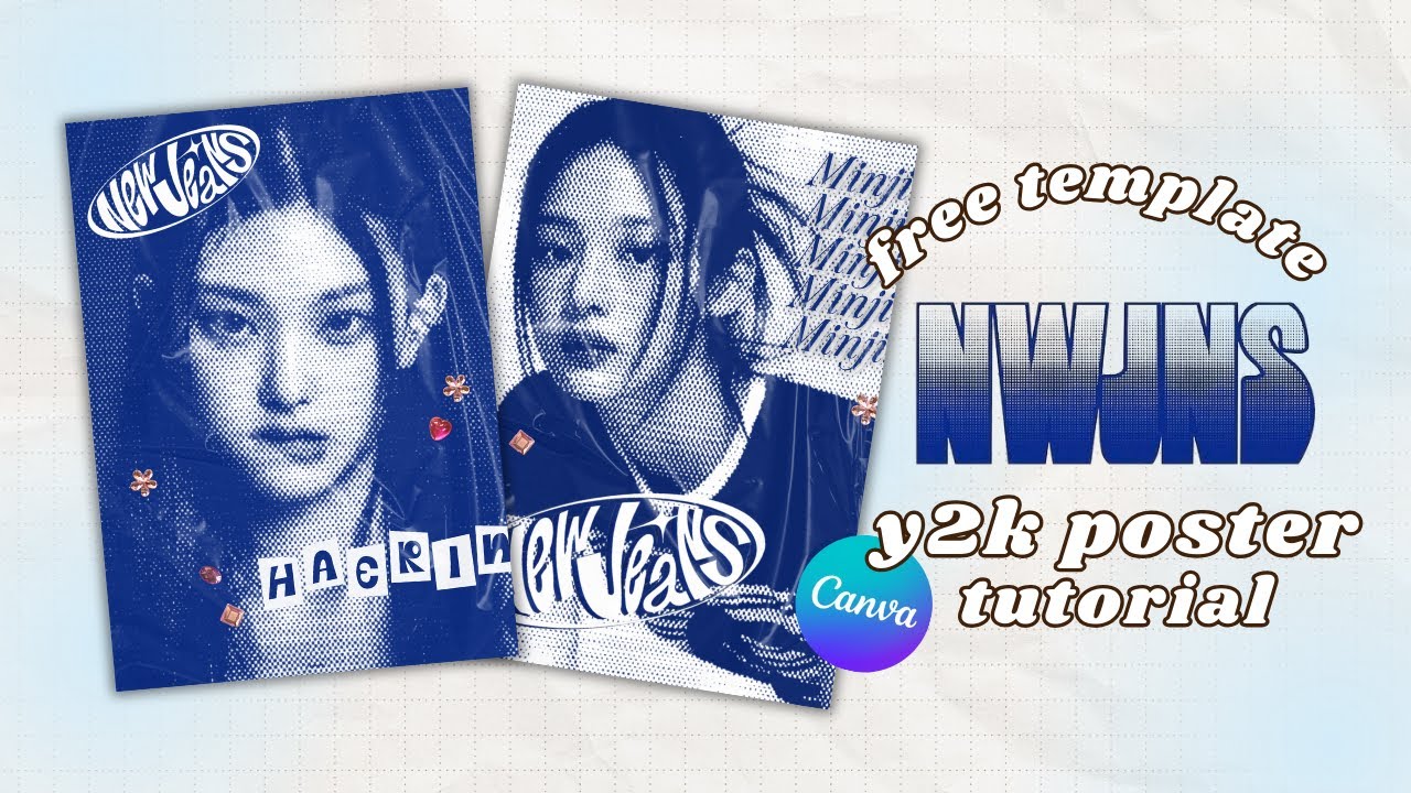 y2k kpop poster tutorial in canva (free template)