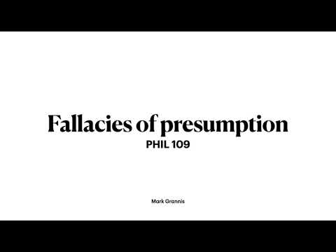 Lecture 11.4: Fallacies of Presumption – Logic Lectures