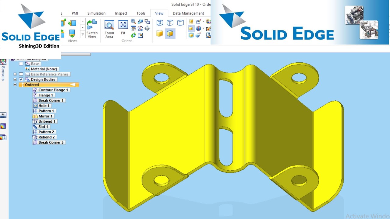 Solid edge 2021 Sheet metal tutorial Exercise Basic Features I Solid edge tutorial l Solid edge 2021