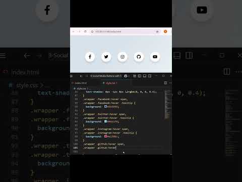 📱 Social Media Icons with Tooltip on Hover #webdevelopment #coding #hovereffect #shotrs