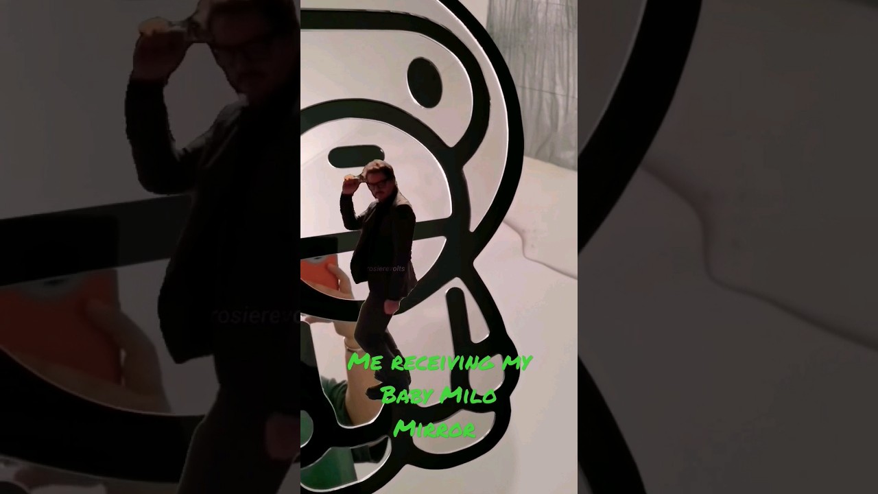 Me receiving my Baby Milo mirror #pedropascal #viralvideo #custommirror #nonfashiongrail #aesthetic
