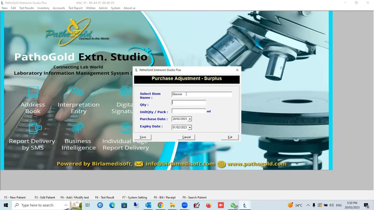 How to do Inventory Control Setup in PESP, PathoGold Extension Studio Plus Lab Management Software.