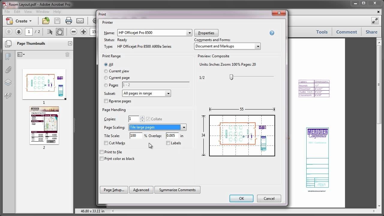Printing in Acrobat X: printing large banners, posters or pages