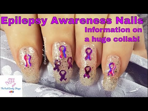 Epilepsy Awareness Nails | Purple Cause Ribbon | The Nail Candy Shoppe Epilepsy Mani Collab Invite