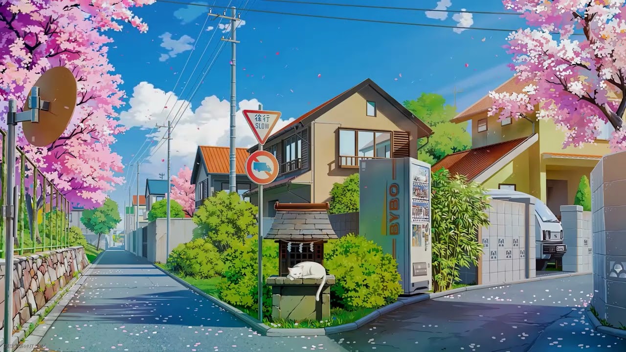 4k Ultra HD 90 FPS Spring Blossom Town Live Wallpaper For PC