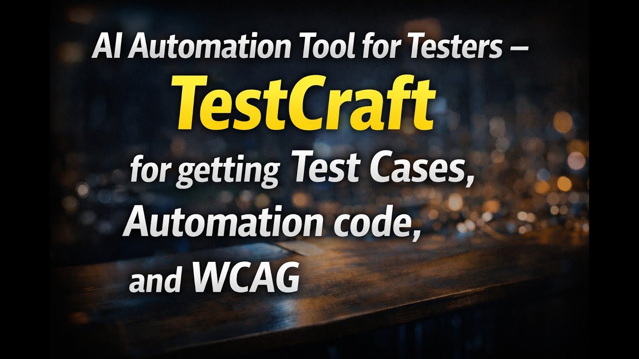 AI Automation Tool for Testers - TestCraft for getting Test Cases, Automation code, and WCAG