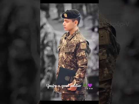 Bts V Military Video ๐๐๐ #v #bts #army #soldier #korea #btsarmy #shorts