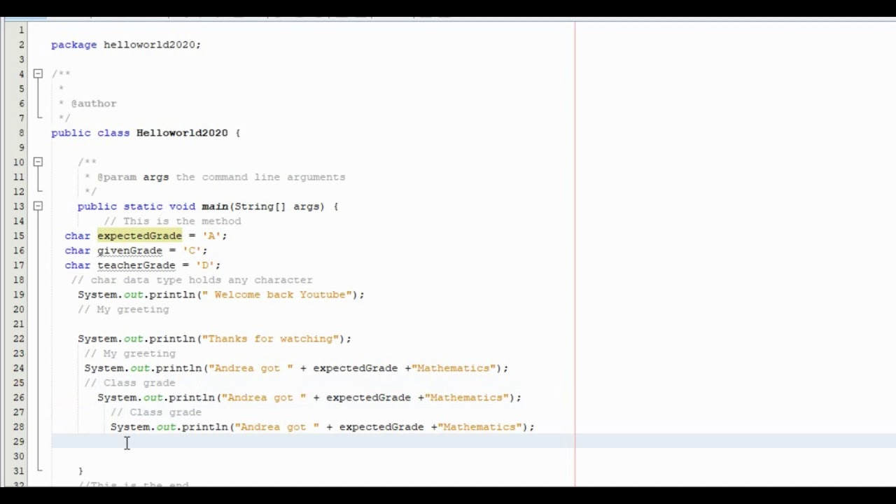 Java Tutorial: HOW TO DECLARE A CHAR IN JAVA
