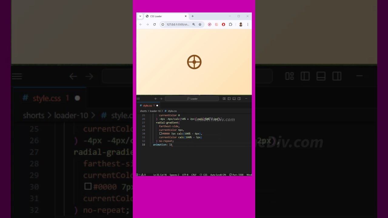 CSS Animation Tutorial | CSS Loader Challenge 18 #cssanimation #csstutorial #cssloader #shorts