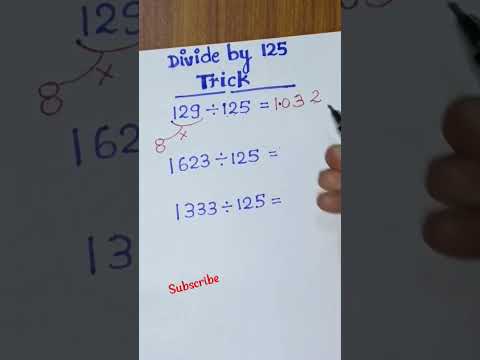 Divide by 125 #division Hack #trick #shorts #mathshort #youtubeshort