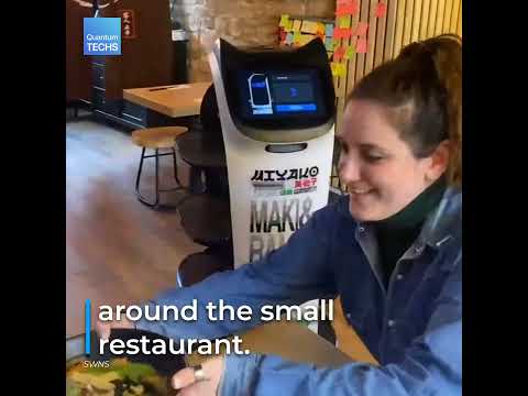 Cat-like robot waiter entertains customers at restaurant by singing 'happy birthday'! #shorts