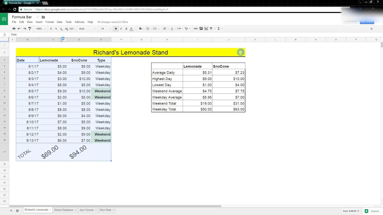 Google Sheets Alternating Colors (Table Formatting)