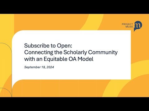Subscribe to Open:Connecting the Scholarly Community with an Equitable OA Model