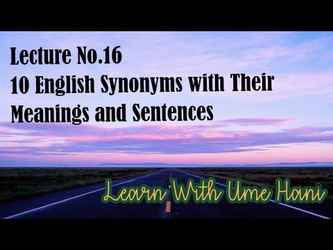 10 English Synonyms with Their Meanings and Sentences | Learn With Ume Hani