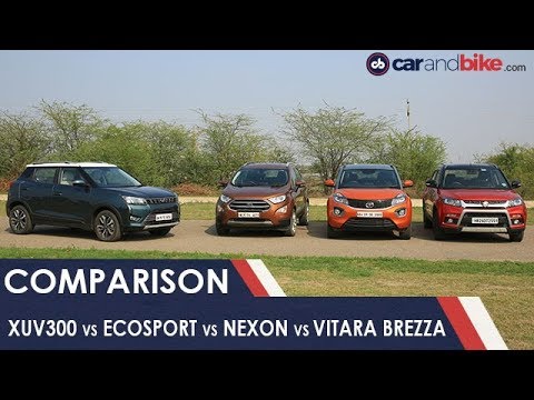 Mahindra XUV300 vs Ford EcoSport vs Tata Nexon vs Maruti Suzuki Vitara Brezza | NDTV carandbike