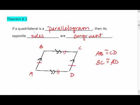 Geo 8.2 (1 of 3) Parallelogram, Definition, 1st and 2nd Characteristic.mp4