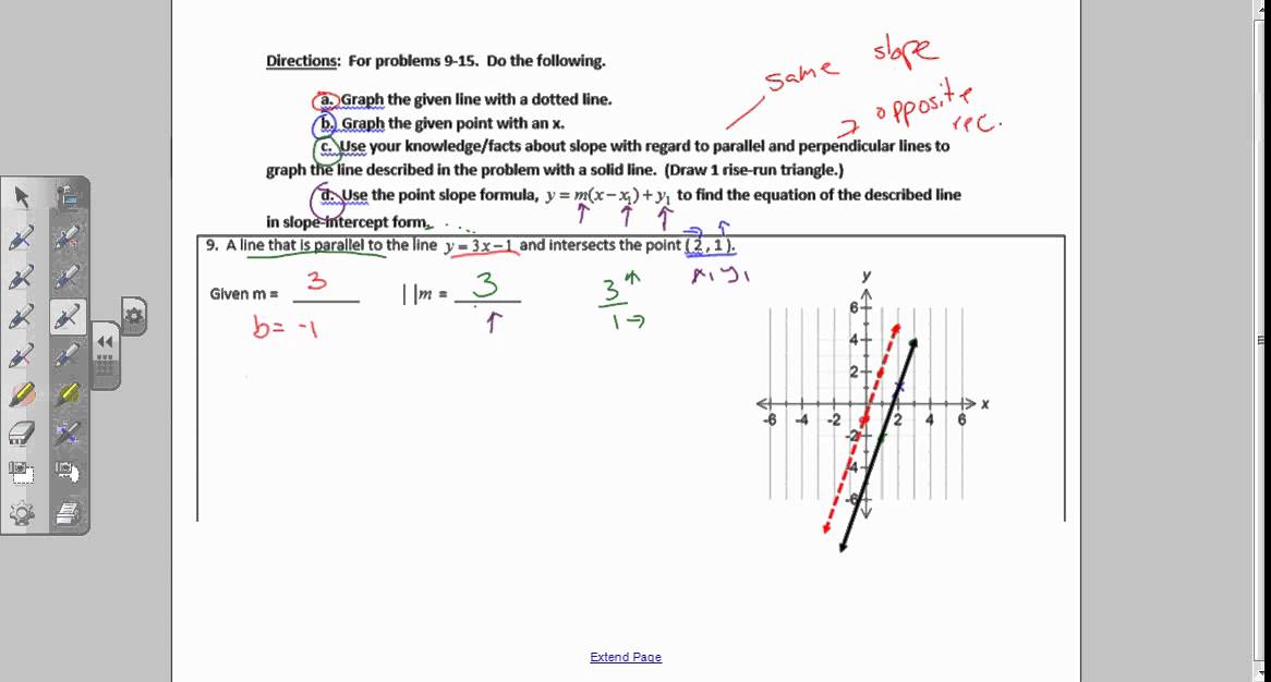 Example From Worksheet – Parallel and Perpendicular Lines (3)