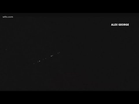 Starlink Satellites visible over the Midlands on Monday