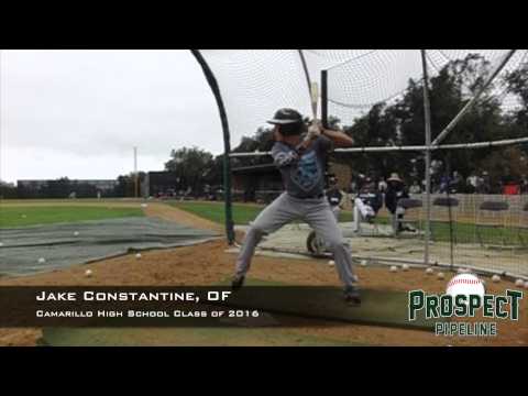 Jake Constantine, OF, Camarillo High School, Swing Mechanics at 200 fps
