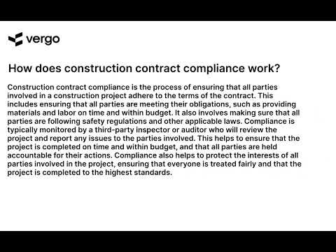 Construction Contract Compliance Explained