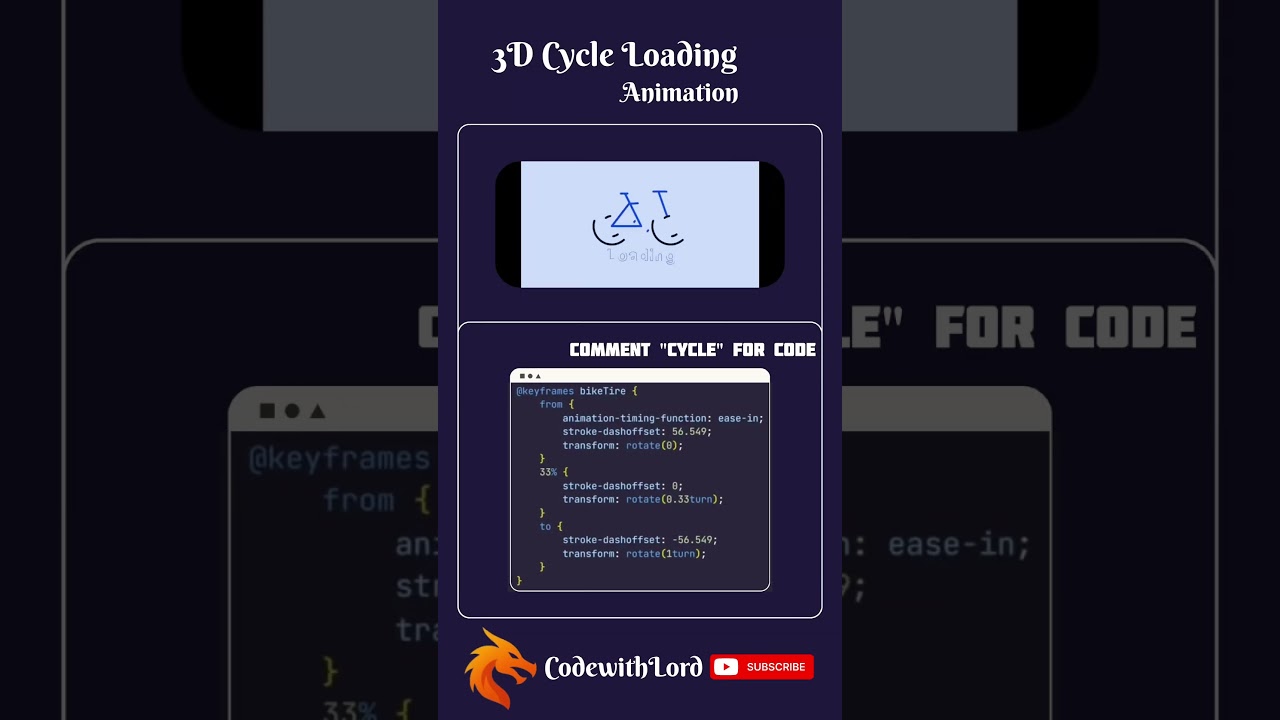 3D Cycle Loading Animation Using HTML & CSS | Creative CSS Loader Tutorial for Beginners
