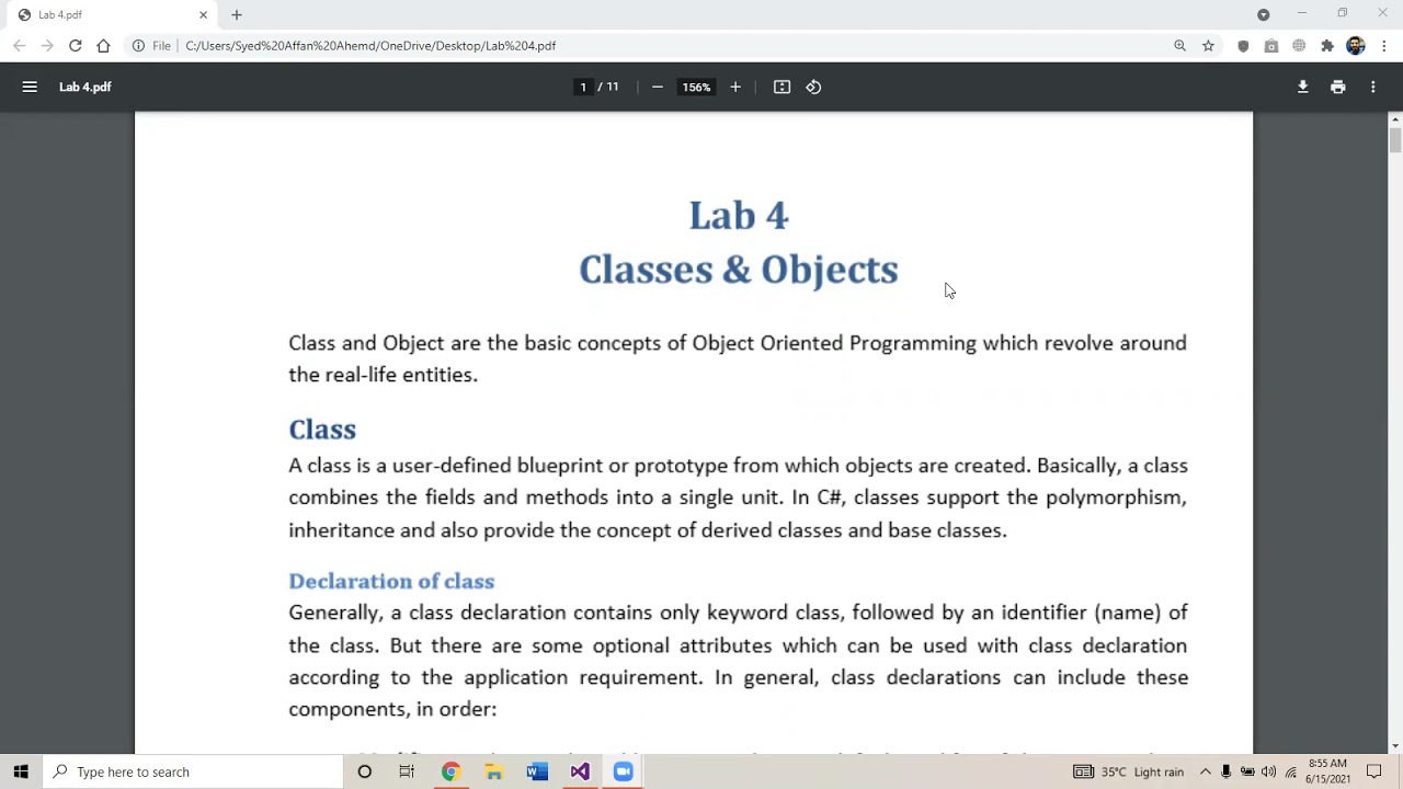 OOP Lab 4 & 5 : Classes and Objects Part 1
