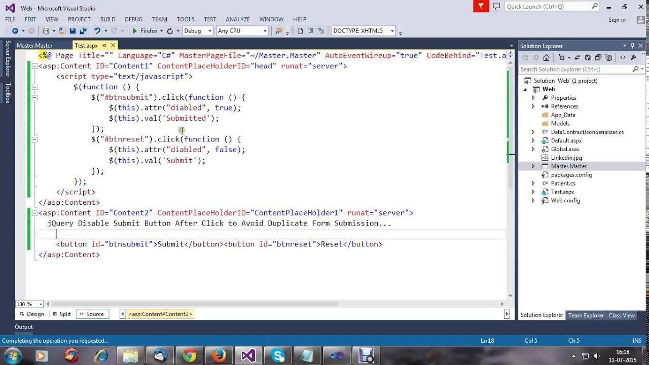 jQuery Disable Submit Button After Click to Avoid Duplicate Form Submission