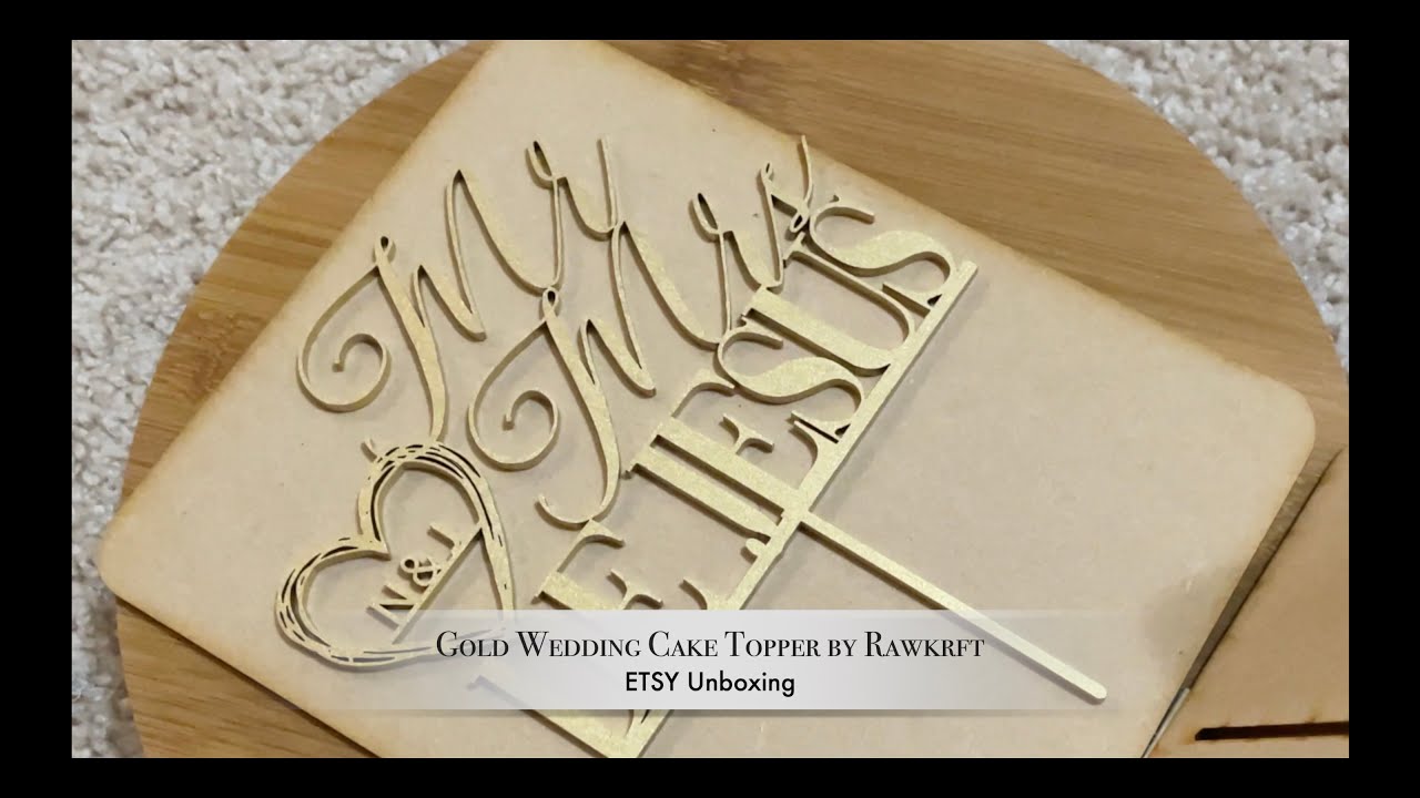 Gold Wedding Cake Topper by Rawkrft | ETSY Unboxing