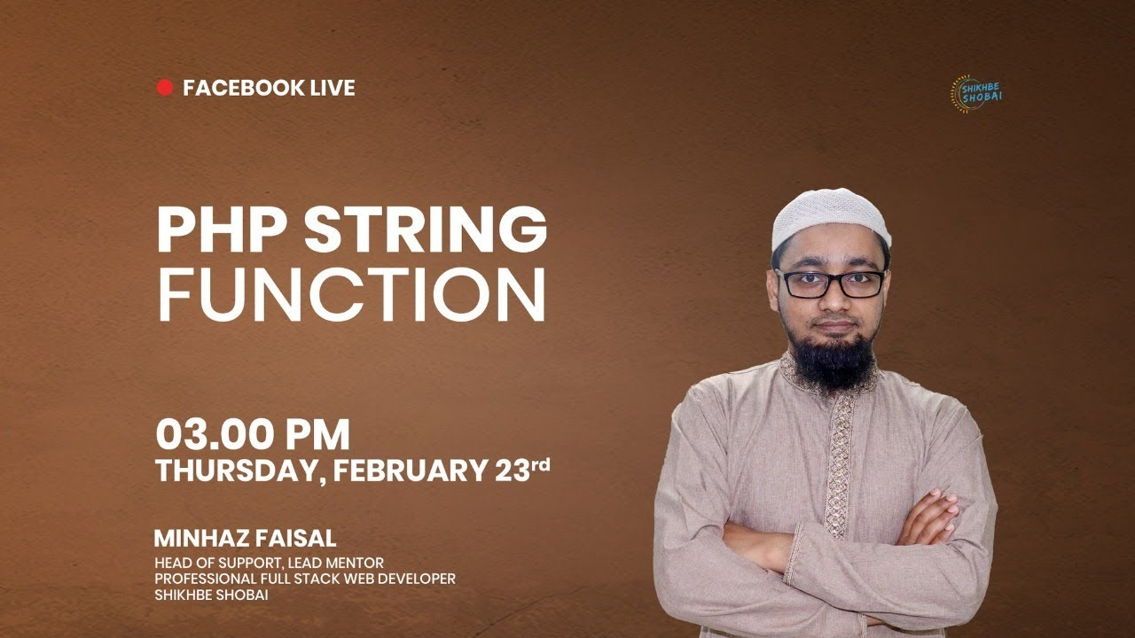 FACEBOOK LIVE ON “PHP STRING FUNCTION