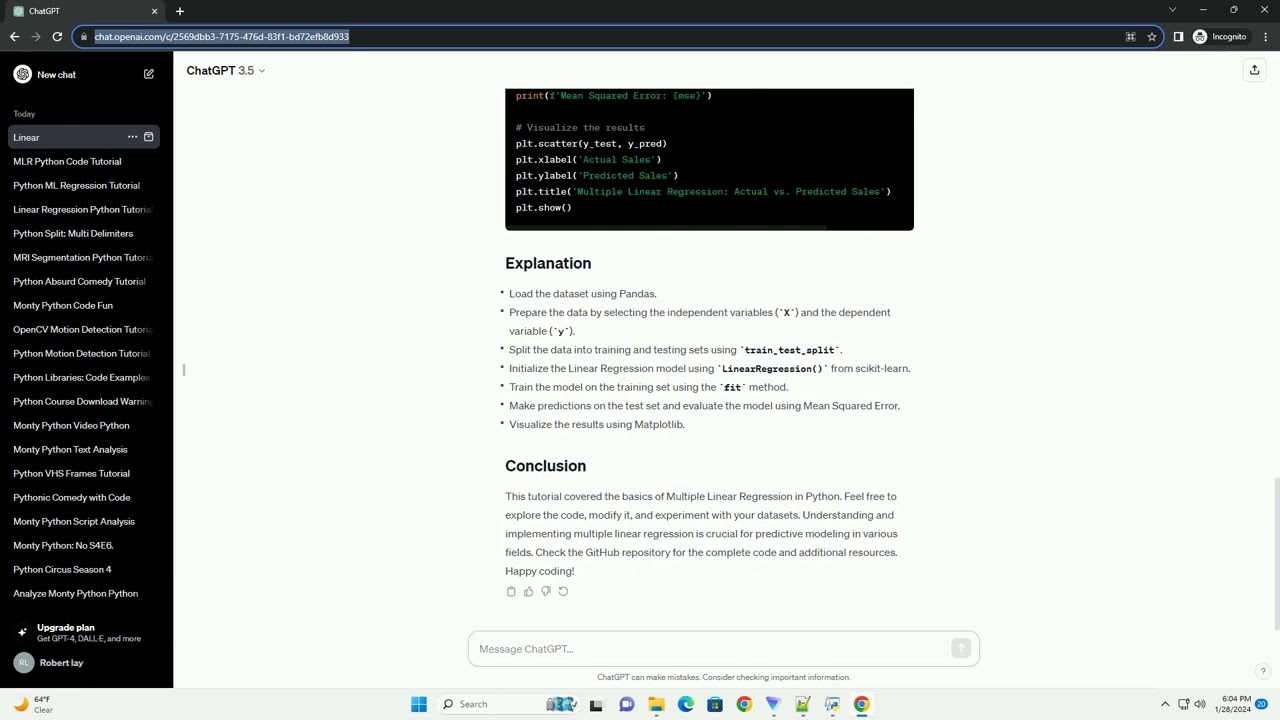 multiple linear regression python code github