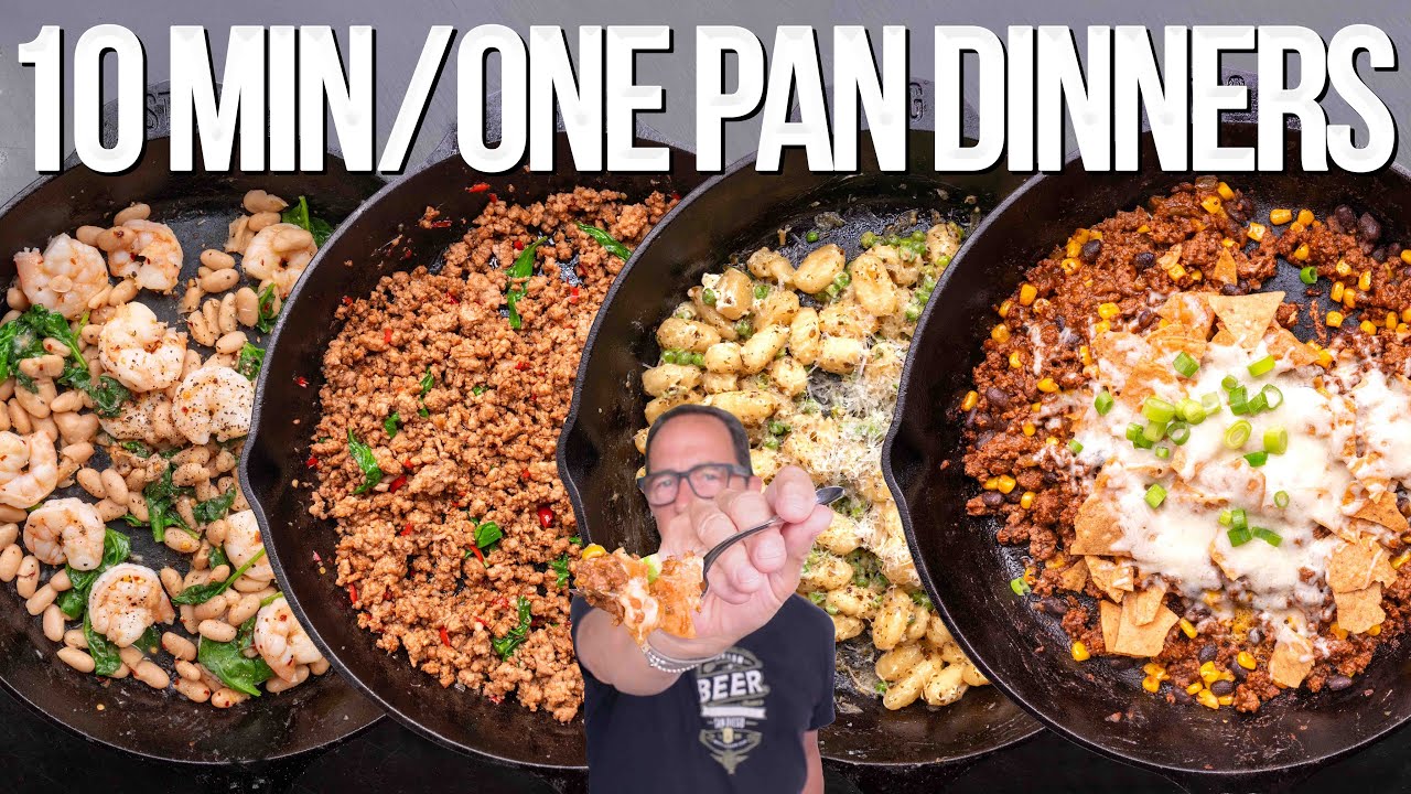 4 CRAZY GOOD ONE PAN DINNERS IN UNDER 10 MINUTES | SAM THE COOKING GUY