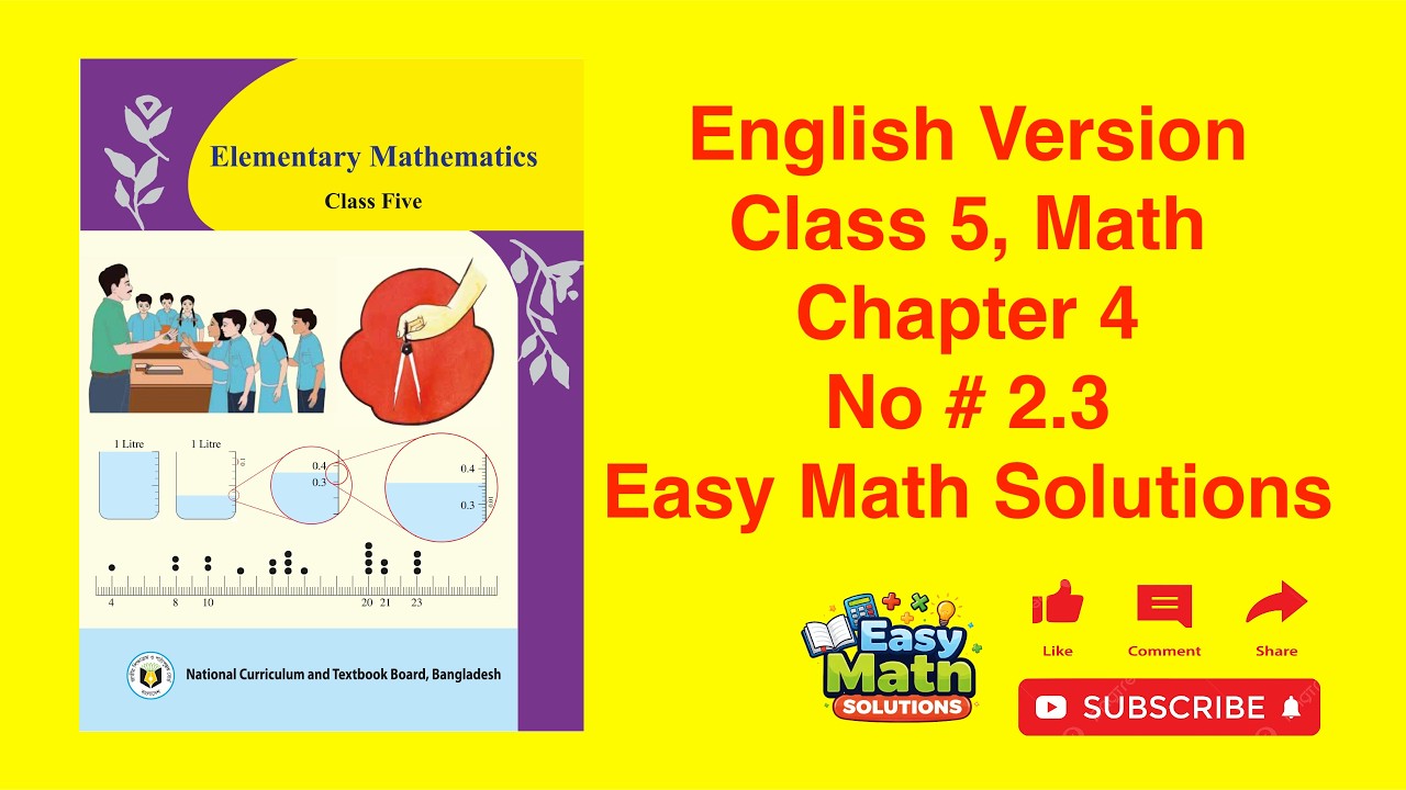 Class 5 Math Solution Chapter 4 English Version | No 2.3 | Easy Math Solutions #maths #education