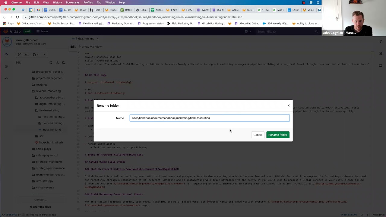 How to move a handbook page