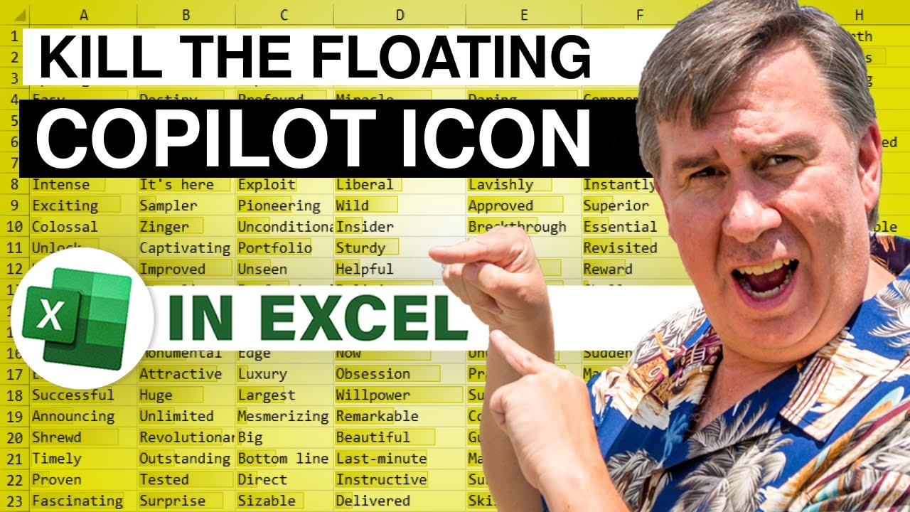 Excel Kill The Annoying Copilot Floating Icon - Episode 2667 | MrExcel Message Board
