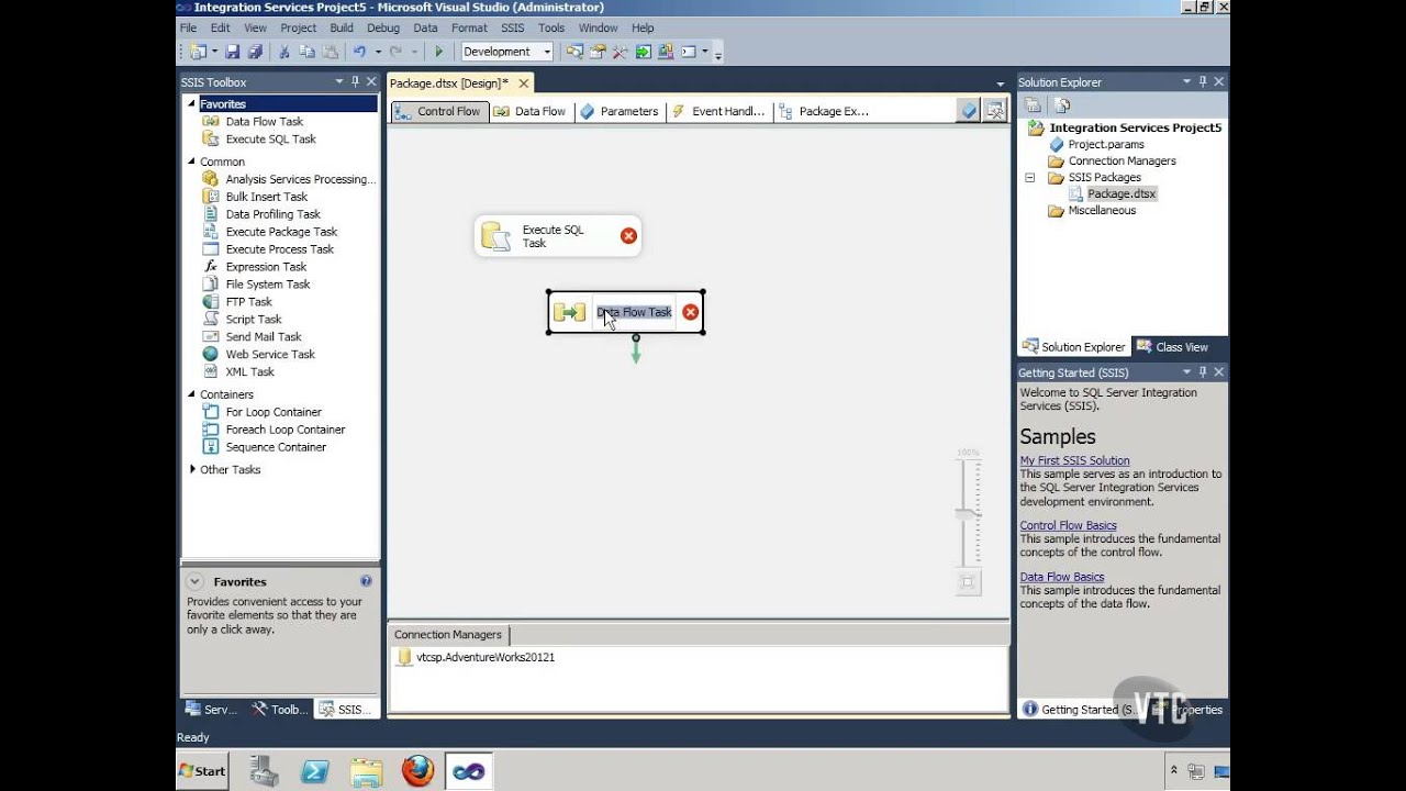 01 Creating a Data Flow Task