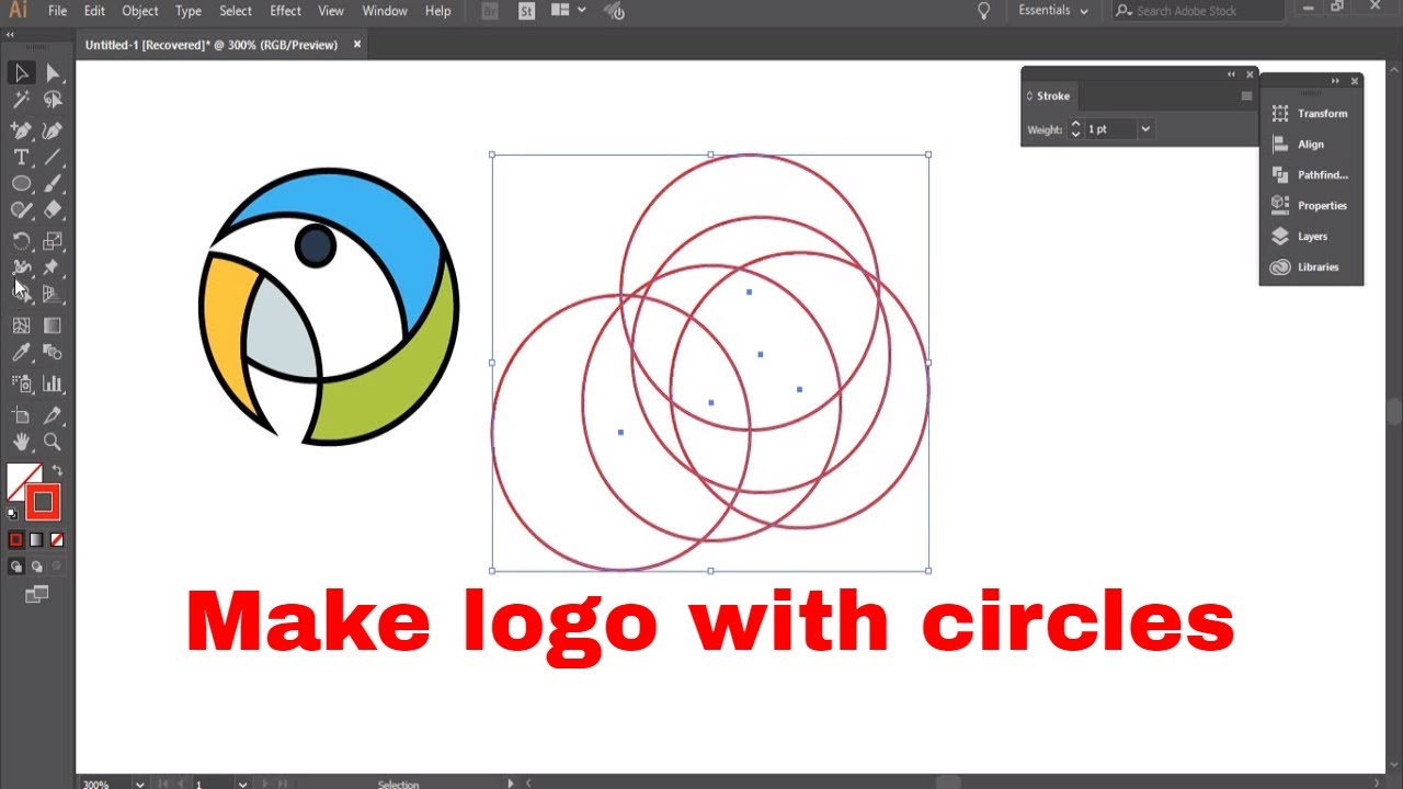 Logo design in illustrator | parrot design with circles