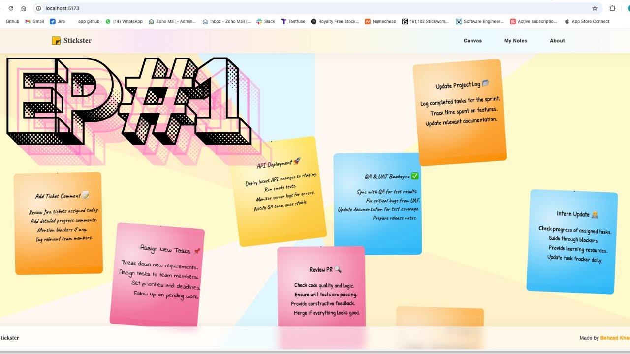 Building a Sticky Notes App in React (Ep. 1) of Series – Learn Project Setup & Template Structure