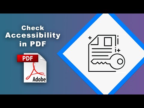 How to check accessibility in pdf using Adobe Acrobat Pro DC