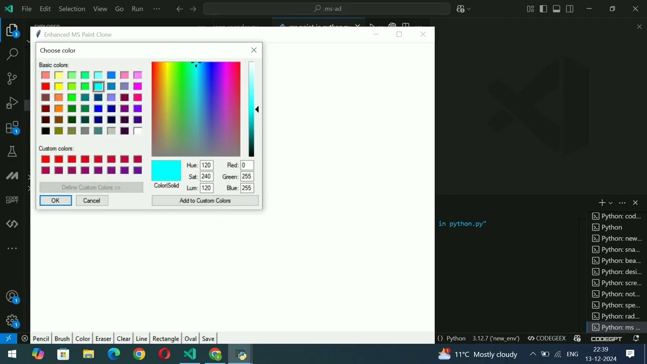 ms paint clone in python source code in comments